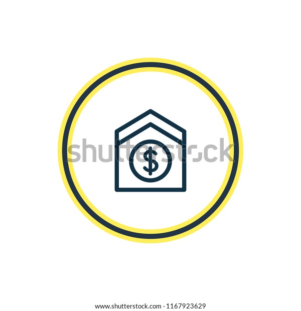 Vector Illustration Sell House Icon Line Stock Vector (Royalty Free ...
