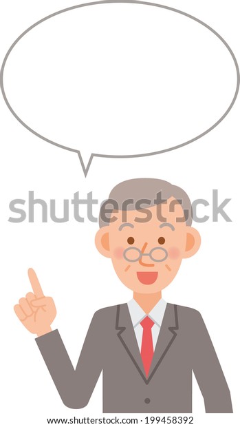 Vector Illustration Senior Office Worker Posing Stock Vector (Royalty ...