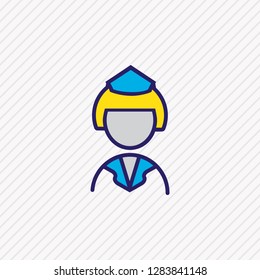 Vector Illustration Servant Icon Colored Line Stock Vector (Royalty ...