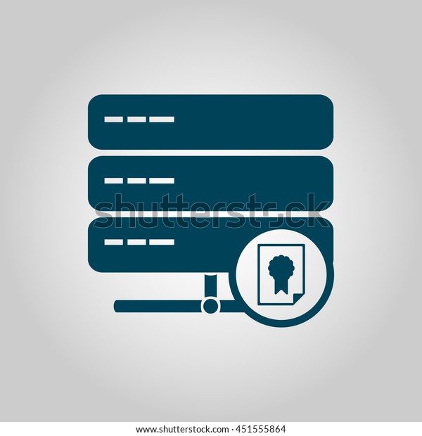 Vector Illustration Server Certificate Sign Icon Stock Vector (Royalty ...
