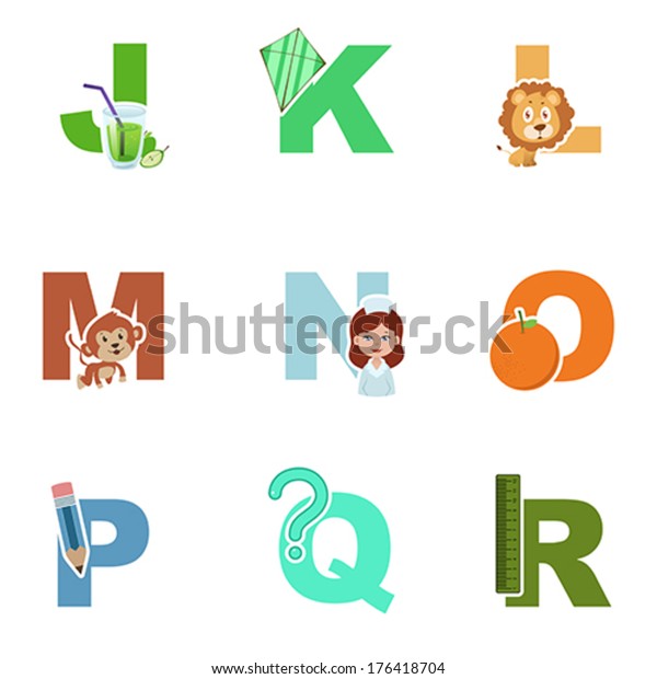 Vector Illustration Set Alphabet J R Stock Vector (Royalty Free ...