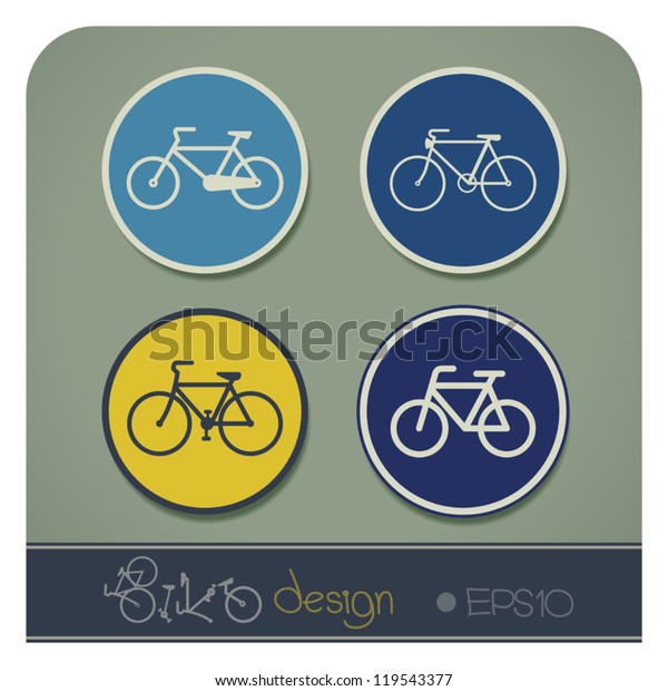 Vector Illustration Set Bike Symbols Vintage Stock Vector (Royalty Free ...