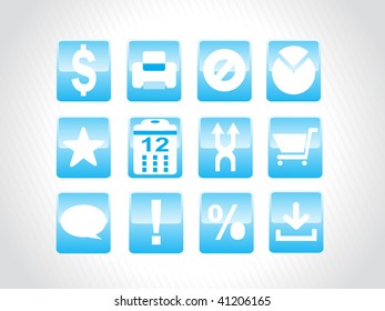 Vector Illustration Set Blue Logos Stock Vector (Royalty Free) 41206165 ...