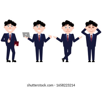Vector Illustration Set Business Man Design Stock Vector (Royalty Free ...