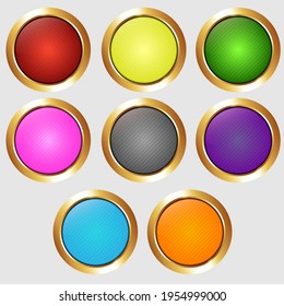 Vector Illustration Set Buttons Any Color Stock Vector (Royalty Free ...