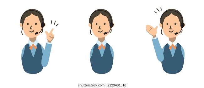 Vector Illustration Set Call Center Staff Stock Vector (Royalty Free ...