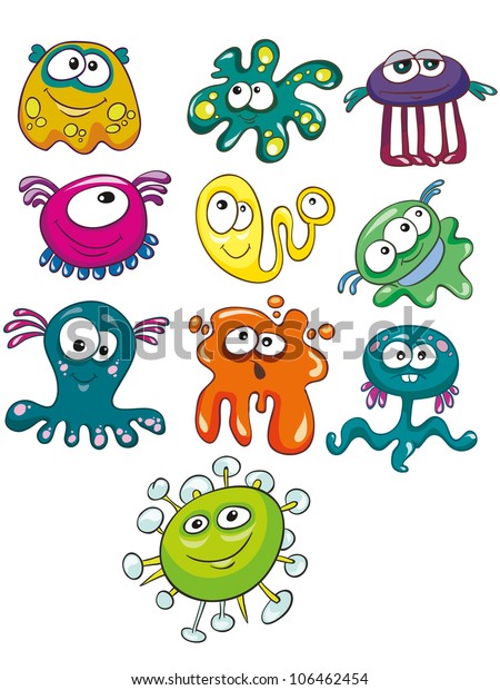 Vector Illustration Set Cartoon Aliens On Stock Vector (Royalty Free ...