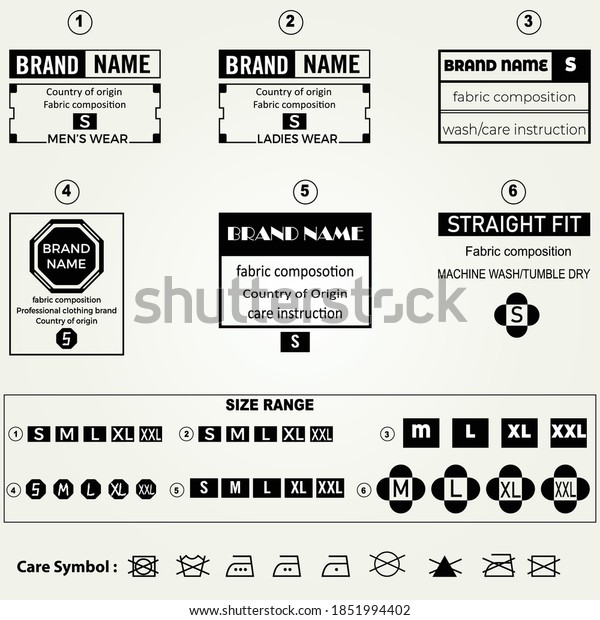 Vector Illustration Set Clothing Label Print Stock Vector (Royalty Free ...