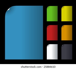 Vector Illustration Set Color Blank Paper Stock Vector (Royalty Free ...