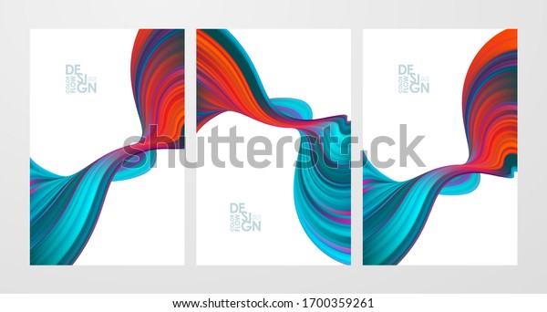 Vector Illustration Set Colorful Flow Poster Stock Vector (Royalty Free ...