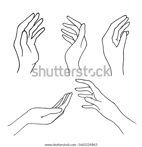 Vector Illustration Set Contour Arms Different Stock Vector (Royalty ...