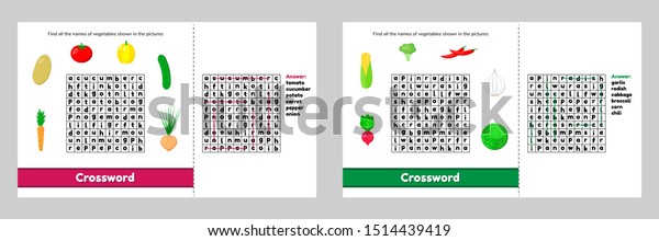 Vector Illustration Set Crossword Puzzle Game Stock Vector (Royalty ...