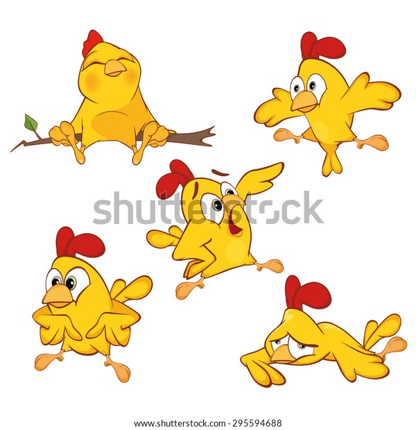 Vector Illustration Set Cute Cartoon Yellow Stock Vector (Royalty Free ...