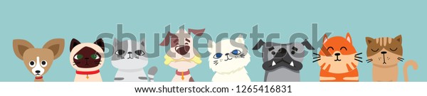 Vector Illustration Set Cute Funny Cartoon Stock Vector (Royalty Free ...