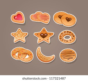 Vector Illustration Set Different Cookies 库存矢量图（免版税）117321487 ...