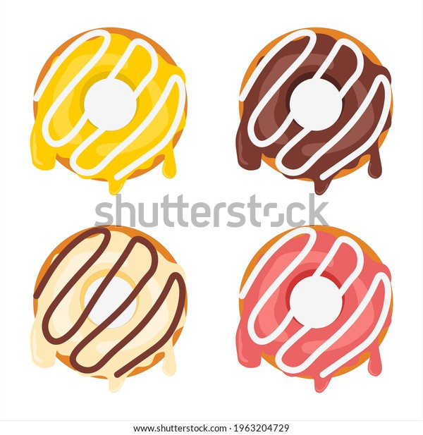 Vector Illustration Set Donut Lots Cream Stock Vector (Royalty Free ...
