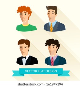 Vector Illustration Set Flat Design Mens Stock Vector (Royalty Free ...