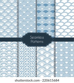 Japanese Pattern Vector Blue Purple Geometric Stock Vector (Royalty ...