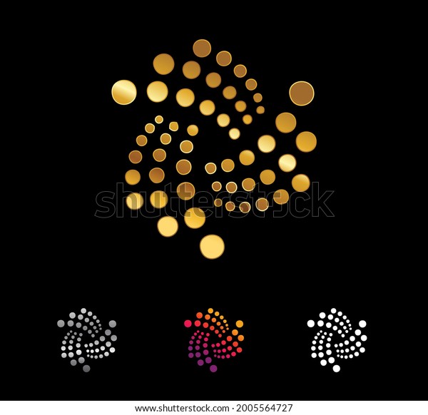Vector Illustration Set Golden Circle Spiral Stock Vector (Royalty Free ...