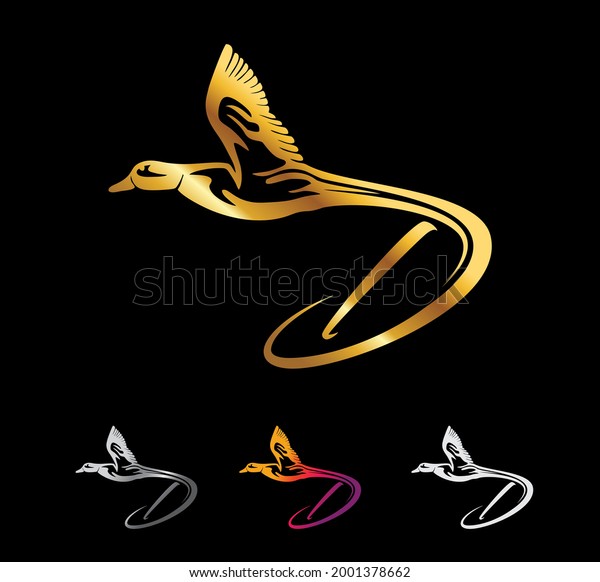 Vector Illustration Set Golden Duck Letter Stock Vector (Royalty Free ...