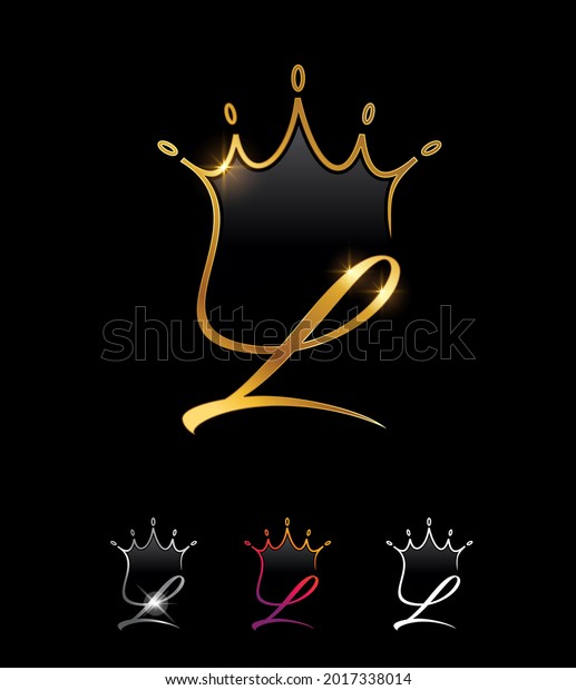 Vector Illustration Set Golden Monogram Crown Stock Vector (Royalty ...