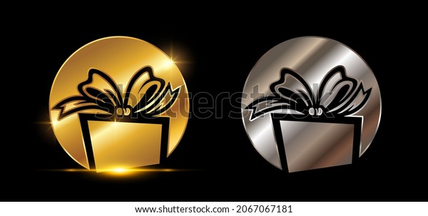 Vector Illustration Set Golden Silver Surprise Stock Vector (Royalty ...