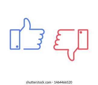 Vector Illustration Set Like Dislike Line Stock Vector (Royalty Free ...