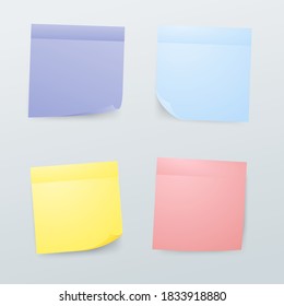 Set Various Color Stickers Colored Sheets: vector de stock (libre de ...