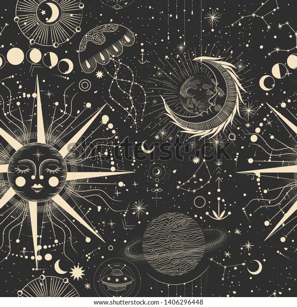 Vector Illustration Set Moon Phases Different Stock Vector (Royalty ...