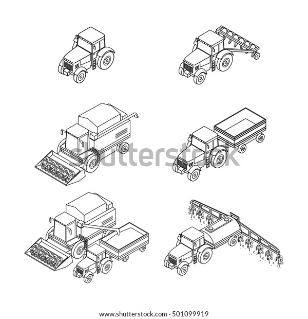 Vector Illustration Set Outline Agricultural Icons Stock Vector ...