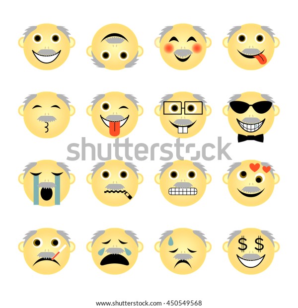 Vector Illustration Set People Emoticons Isolated Stock Vector (Royalty ...