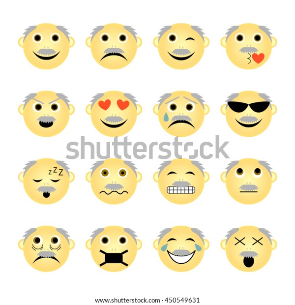 Vector Illustration Set People Emoticons Isolated Stock Vector (Royalty ...