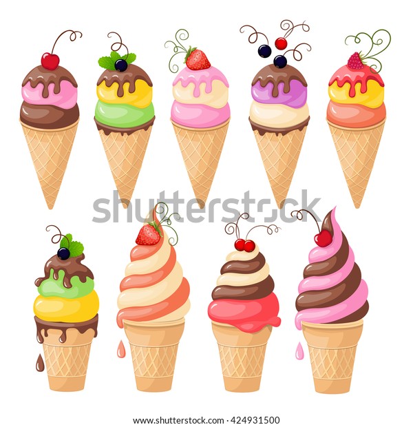 Vector Illustration Set Realistic Isolated Ice Stock Vector (Royalty ...