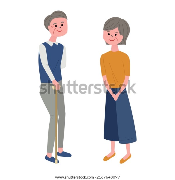 Vector Illustration Set Senior Woman Man Stock Vector Royalty Free