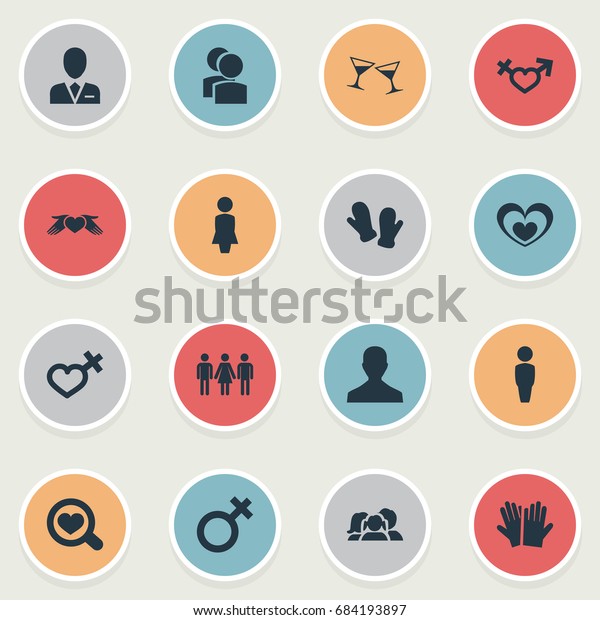 Vector Illustration Set Simple Beloved Icons Stock Vector (Royalty Free ...