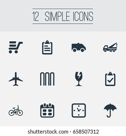 Vector Illustration Set Simple Conveyance Icons Stock Vector (Royalty ...
