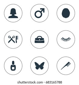 Vector Illustration Set Simple Cosmetics Icons Stock Vector (Royalty ...