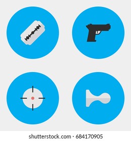 Vector Illustration Set Simple Crime Icons Stock Vector (Royalty Free ...