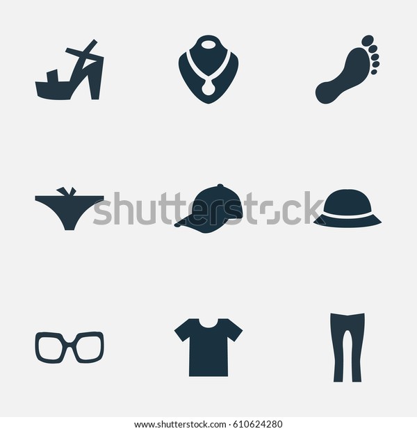 Vector Illustration Set Simple Dress Icons Stock Vector (Royalty Free ...