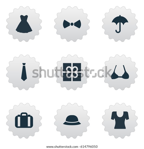 Vector Illustration Set Simple Dress Icons Stock Vector (Royalty Free ...