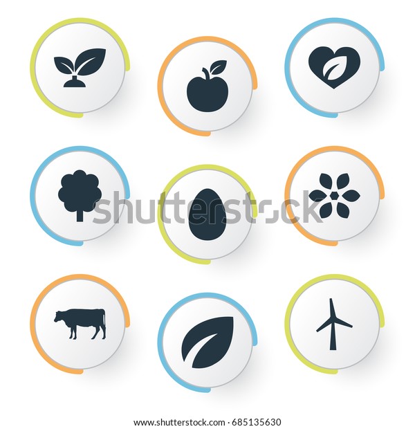 Vector Illustration Set Simple Ecology Icons Stock Vector (Royalty Free ...