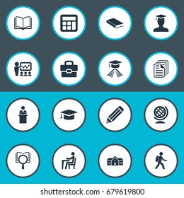 Vector Illustration Set Simple Education Icons Stock Vector (Royalty ...