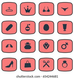 Vector Illustration Set Simple Elegance Icons Stock Vector (Royalty ...