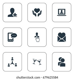 Vector Illustration Set Simple Fellows Icons Stock Vector (Royalty Free ...