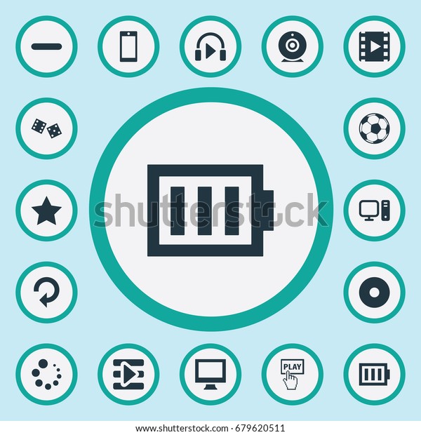 Vector Illustration Set Simple Game Icons Stock Vector (Royalty Free ...