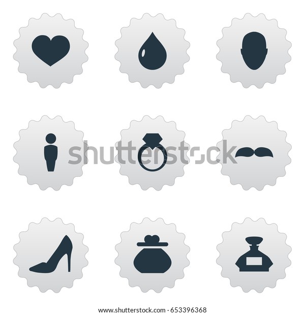 Vector Illustration Set Simple Glamour Icons Stock Vector (Royalty Free ...