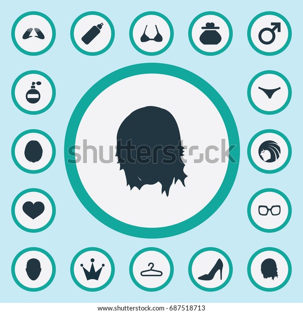 Vector Illustration Set Simple Glamour Icons: vector de stock (libre de ...