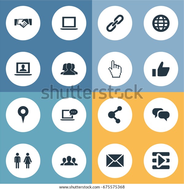 Vector Illustration Set Simple Media Icons Stock Vector (Royalty Free ...