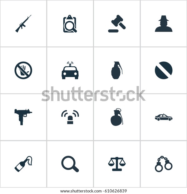 Vector Illustration Set Simple Offense Icons Stock Vector (Royalty Free ...