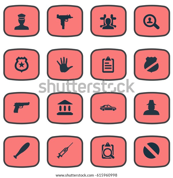 Vector Illustration Set Simple Offense Icons: เวกเตอร์สต็อก (ปลอดค่า ...
